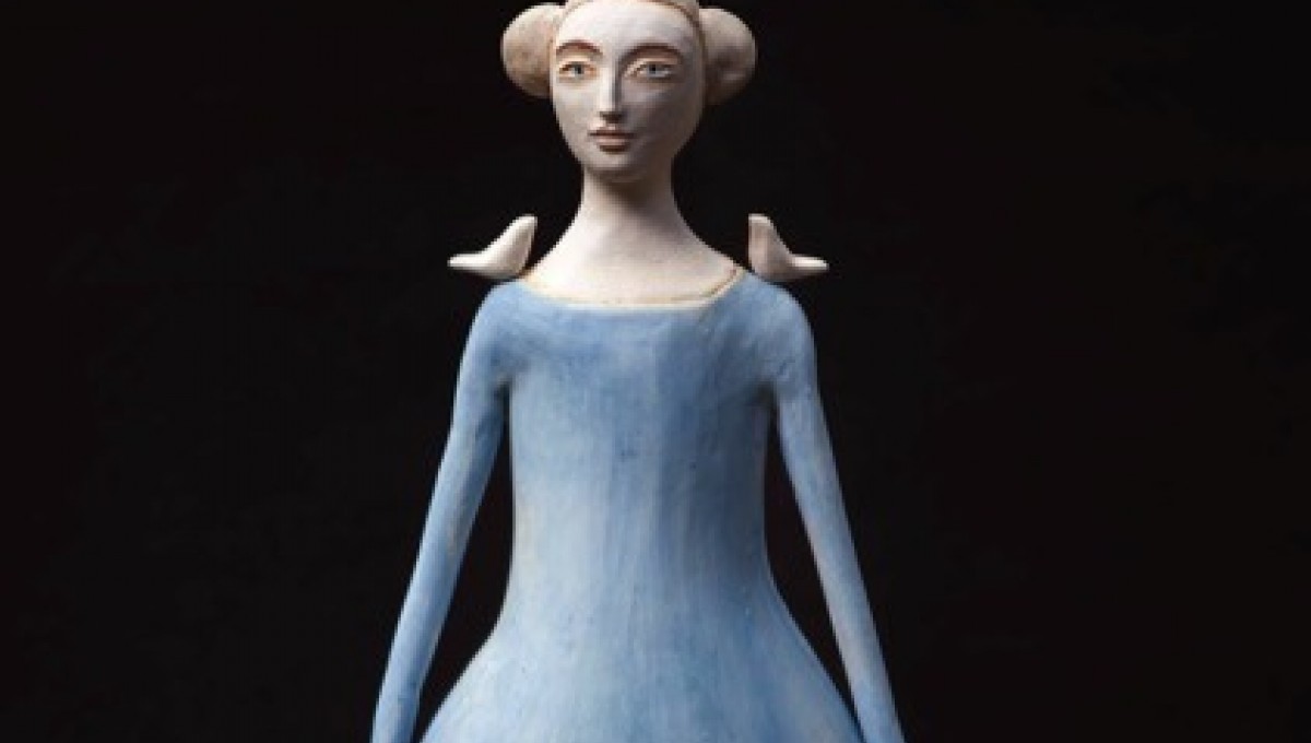 Blue mini maiden with birds | GalleryGift